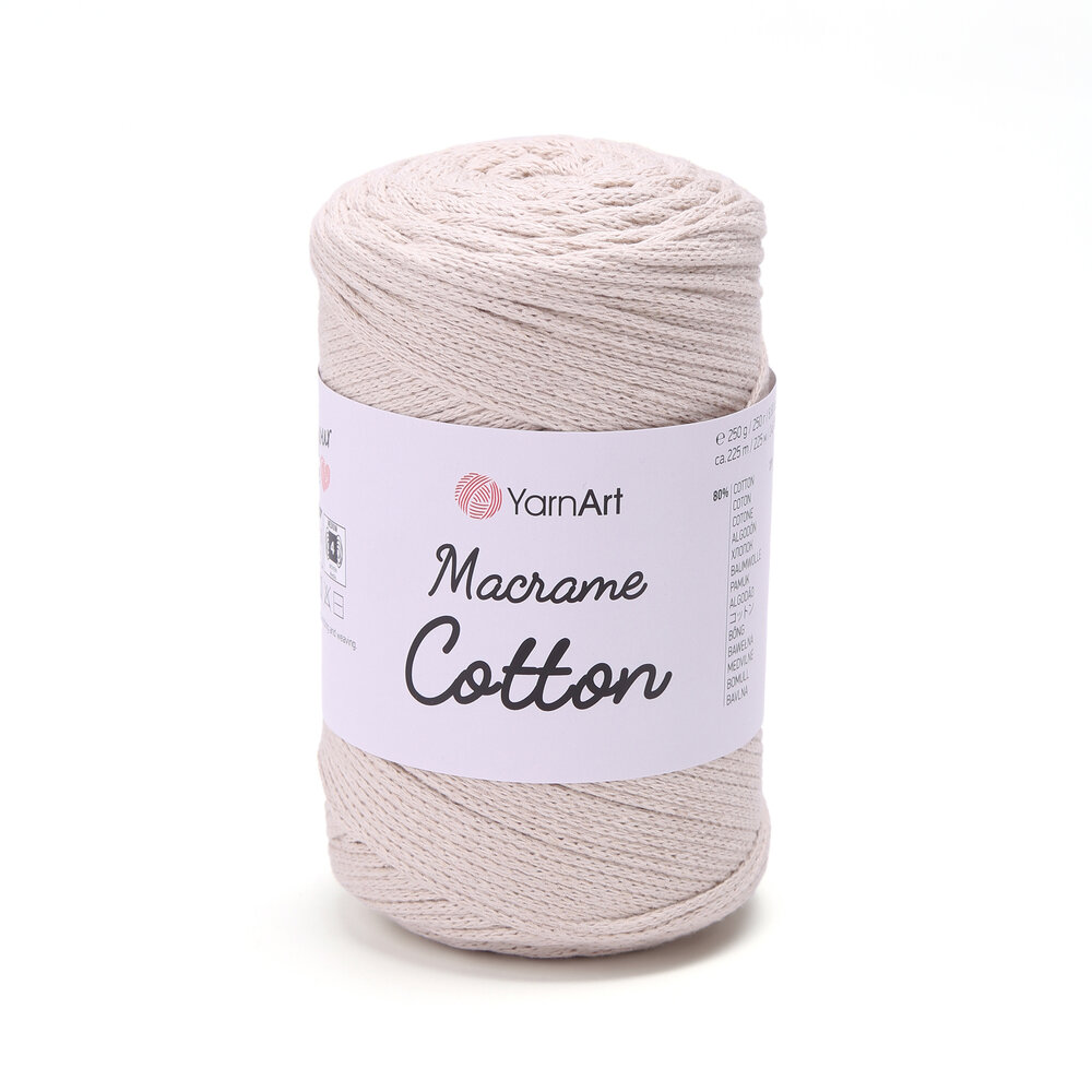 Пряжа для вязания YarnArt Macrame Cotton 753 молочно-бежевый 1 моток 250 гр/225 м 80% хлопок, 20% полиэстер
