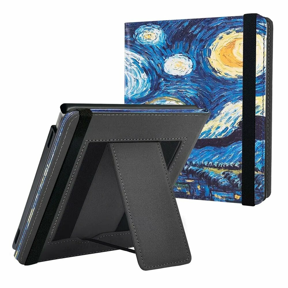 BOZHUORUI Чехол для Onyx Boox Page, Go 7, Go Color 7, Raphael, Галилео 2 3, Рафаэль 2, Кожаный чехол из искусственной кожи с автоматическим сном/бодыванием, встроенная подставка и ремешок для рук