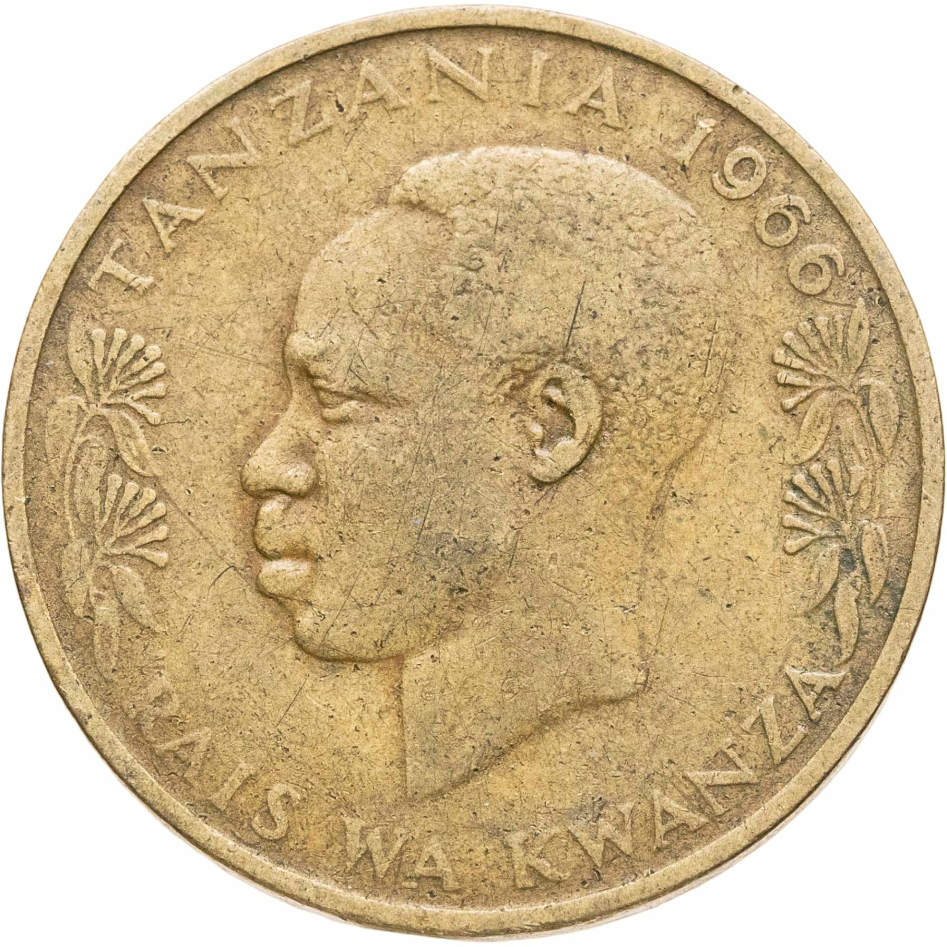 Танзания 20 центов cents 1966, Латунь, в сохранности VF