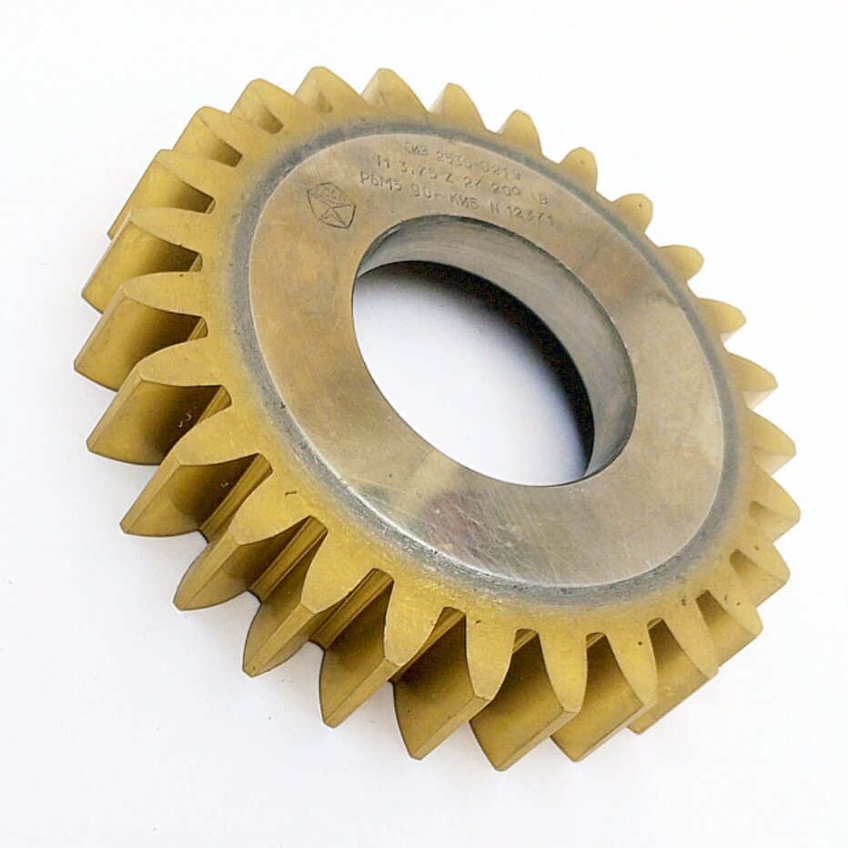 Долбяк дисковый прямозубый 2530-0219 м3,75 20° Z=27 кл-В Р6М5 (делительный диаметр 101,25мм, посадка-44,45мм) ГОСТ 9323-79