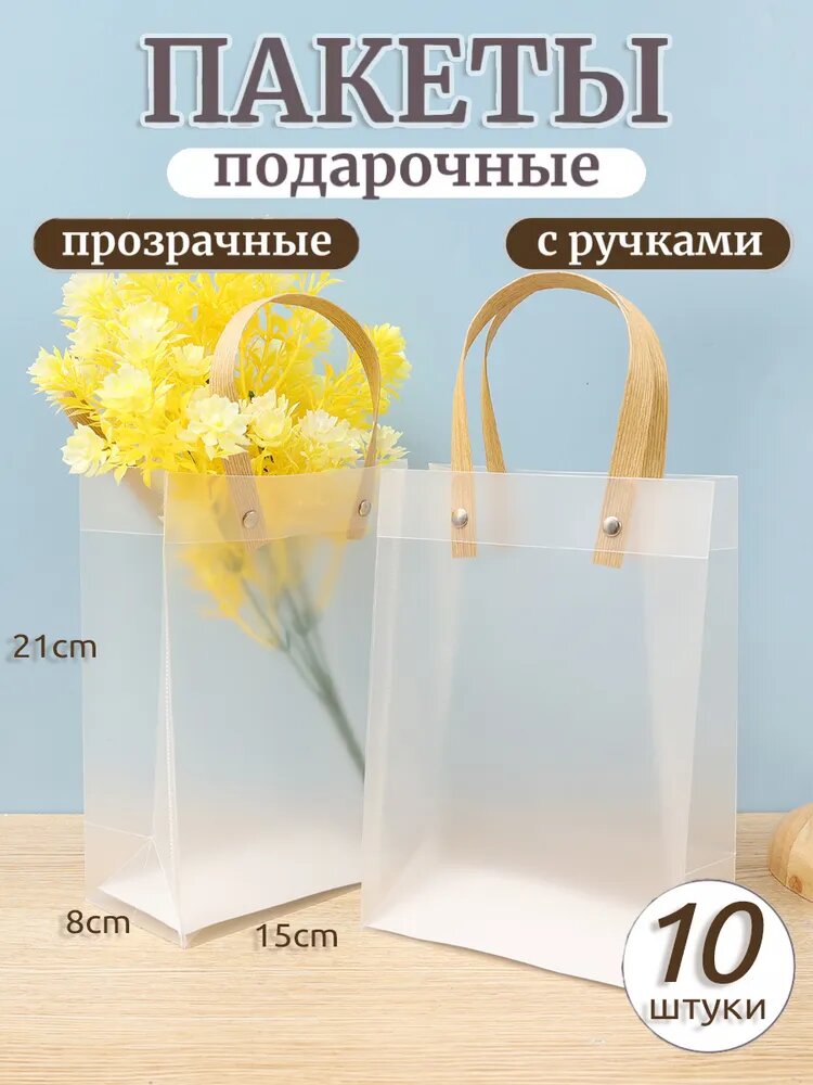 Пакет подарочный 21x15x8 см, 10 шт.