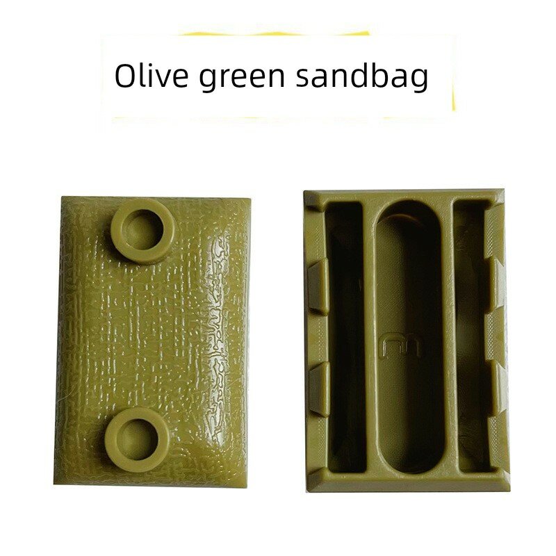 Военные песочные мешки для препятствий, оливково-зеленый цвет, 100 шт, размер 2.3x1.5см, совместимость с LEGO для