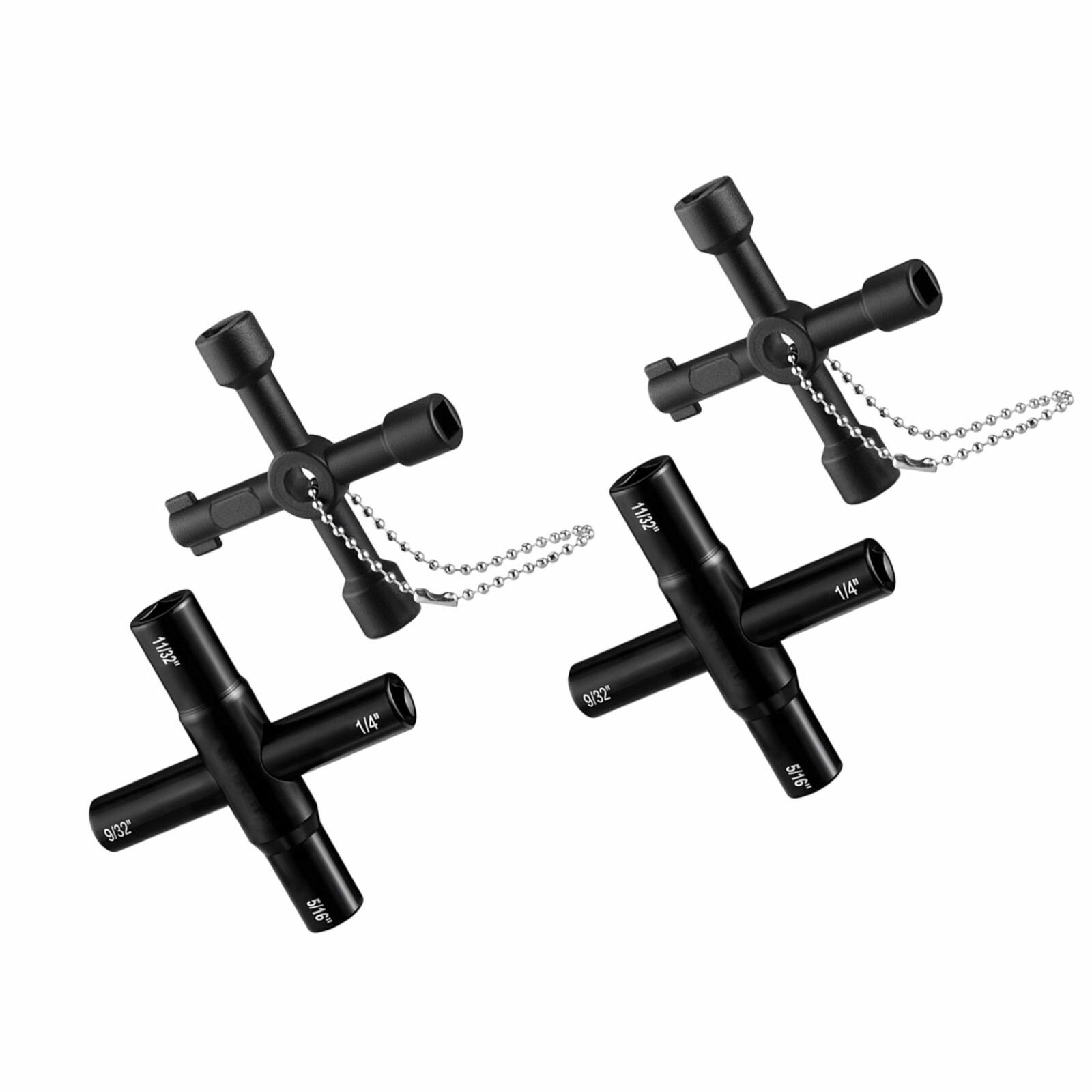 2 прочных 4-сторонних ключа для смесителей с эргономичной ручкой