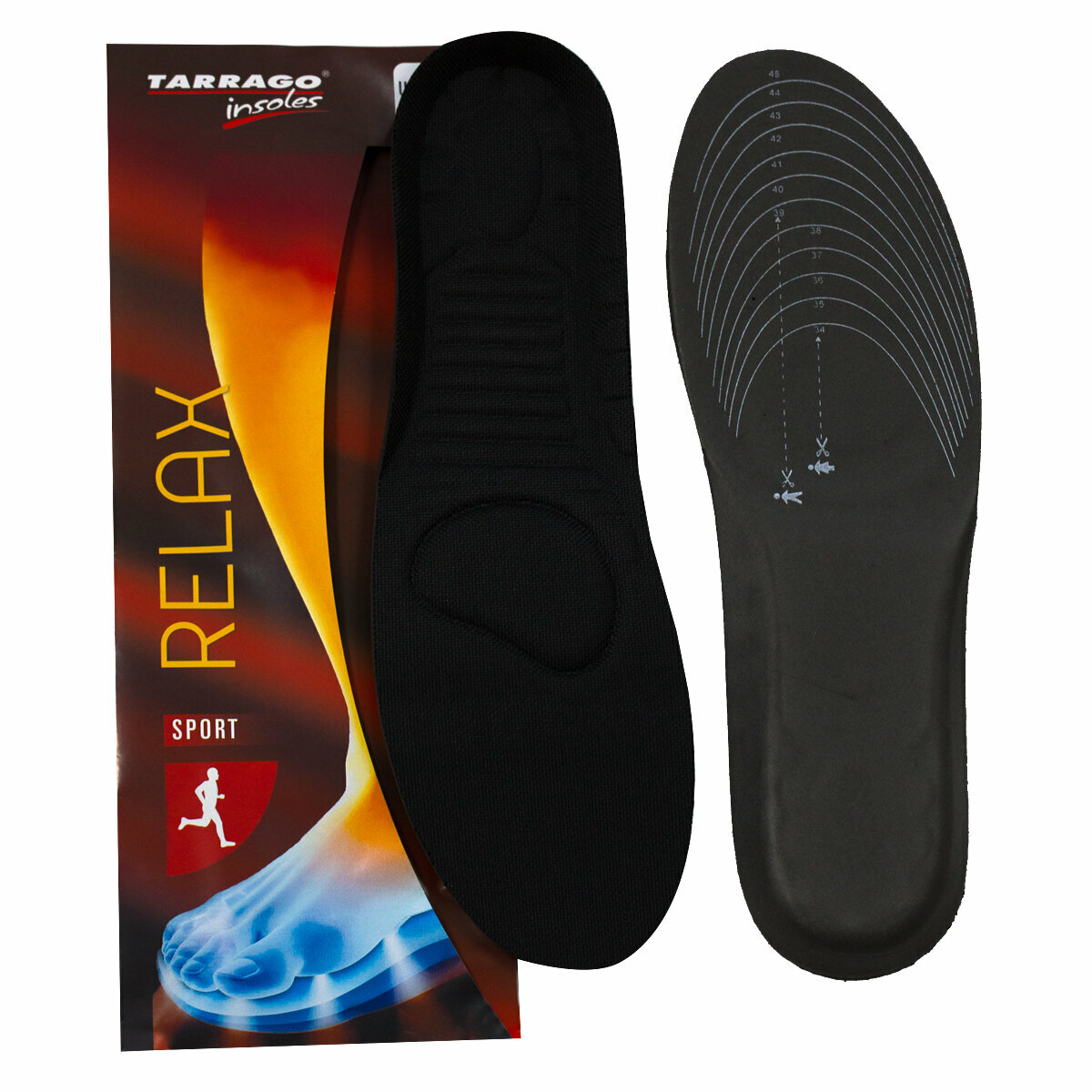 Спортивные стельки для кроссовок Tarrago Relax с углем, размер универсальный