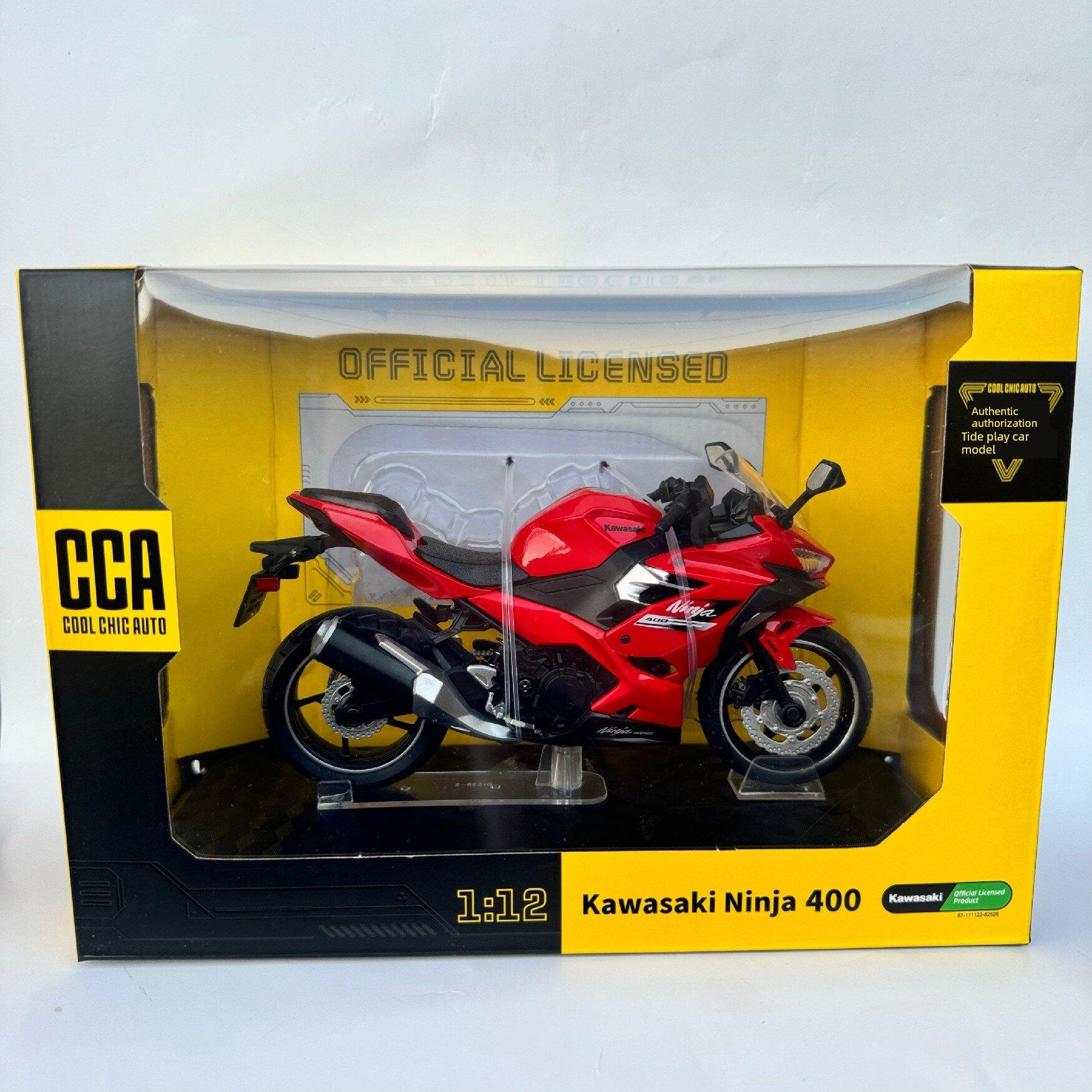 Модель мотоцикла CCA Kawasaki Ninja 400 из сплава, красный, без звука, коллекционная, подарок для фанатов мотоциклов