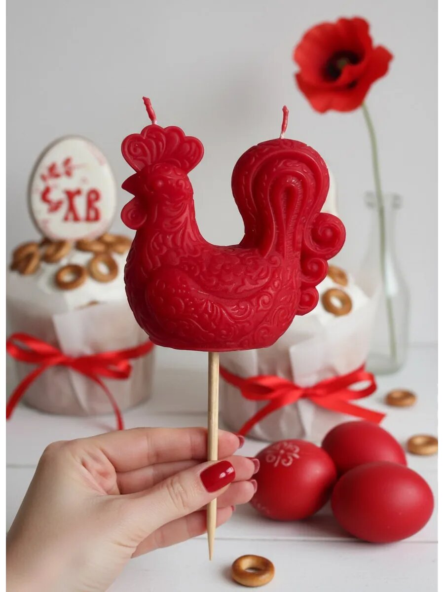 Свечи декоративная из детства "Петушок на палочке"