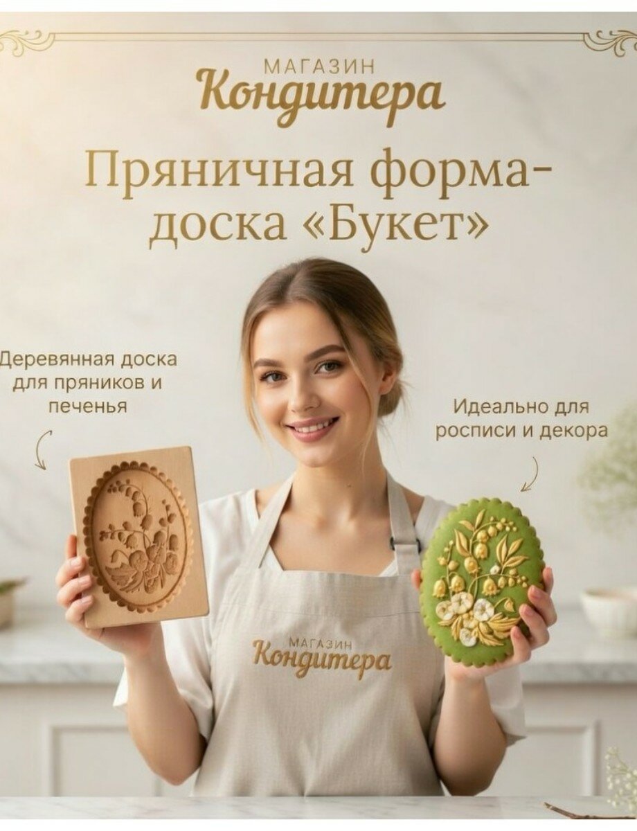 Пряничная форма-доска "Букет Ландышей" для создания пряников и печенья.