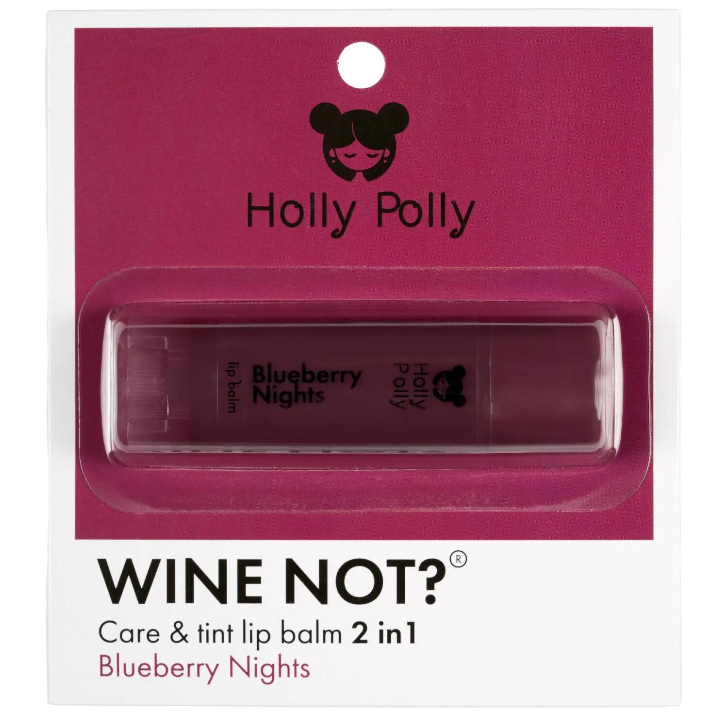 Оттеночный бальзам для губ Wine Not? Blueberry Nights сливово-винный, 4,9 г (Holly Polly, Care & Tint Lip)