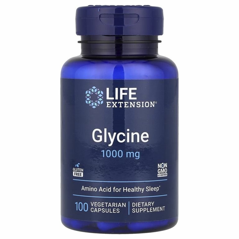 Life Extension, Glycine, глицин, 1000 мг, 100 капсул
