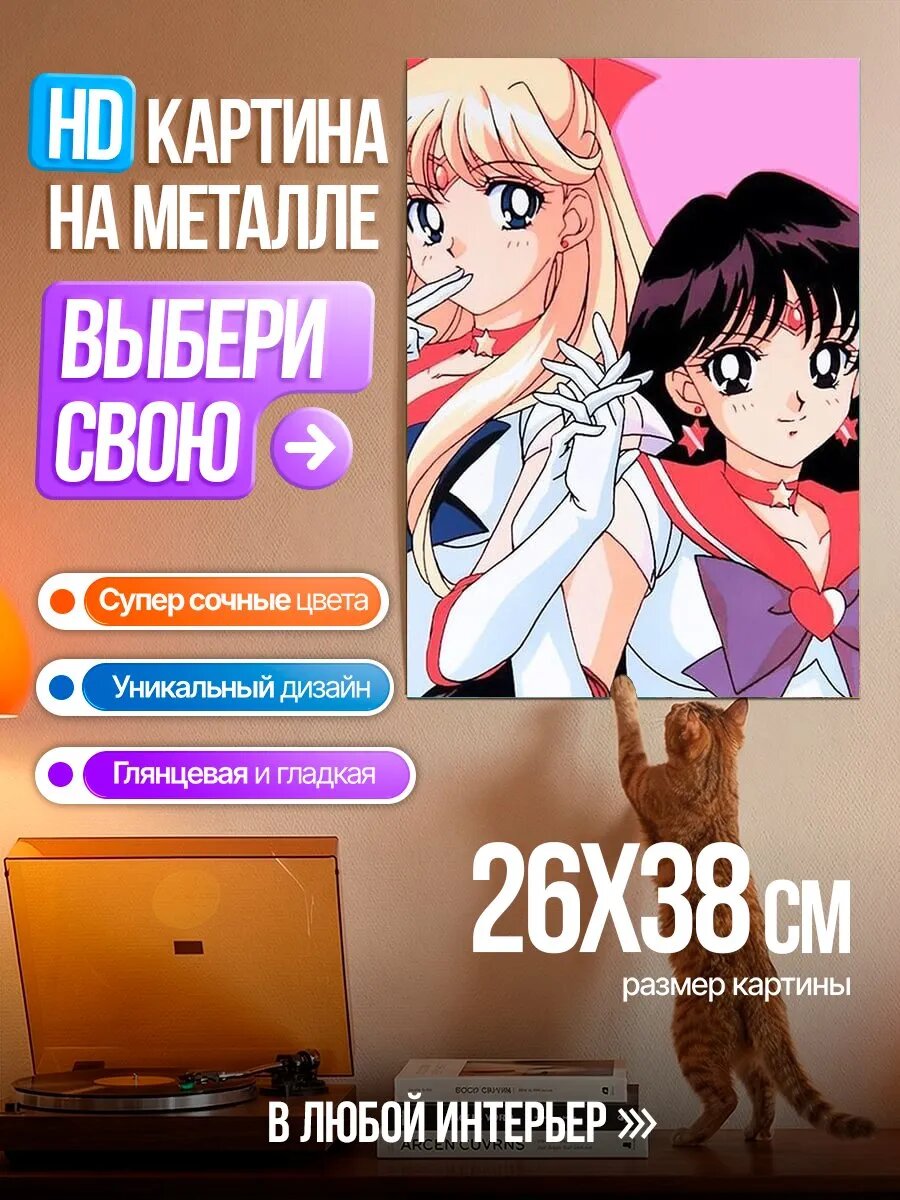 Картина на HD металле Сейлор Венера и Марс