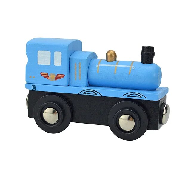 Деревянный игрушечный поезд на магните, локомотив, деревянные железнодорожные вагоны, аксессуары, игрушки для детей, подарки, подходят для деревянных шариковых ручек, темы для треков