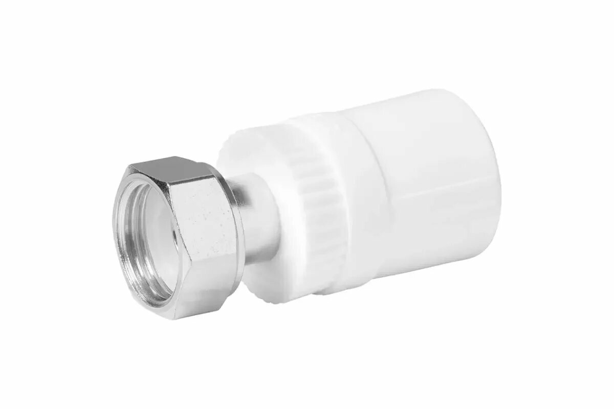 Накидная гайка прямая полипропиленовая ViEiR VPR11-255SC белый диаметр 25 мм внутренняя резьба F1 максимальная рабочая температура +90 °C