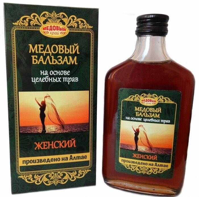 Питьевой бальзам Медовый край Медовый Женский 250 мл, на травах, безалкогольный