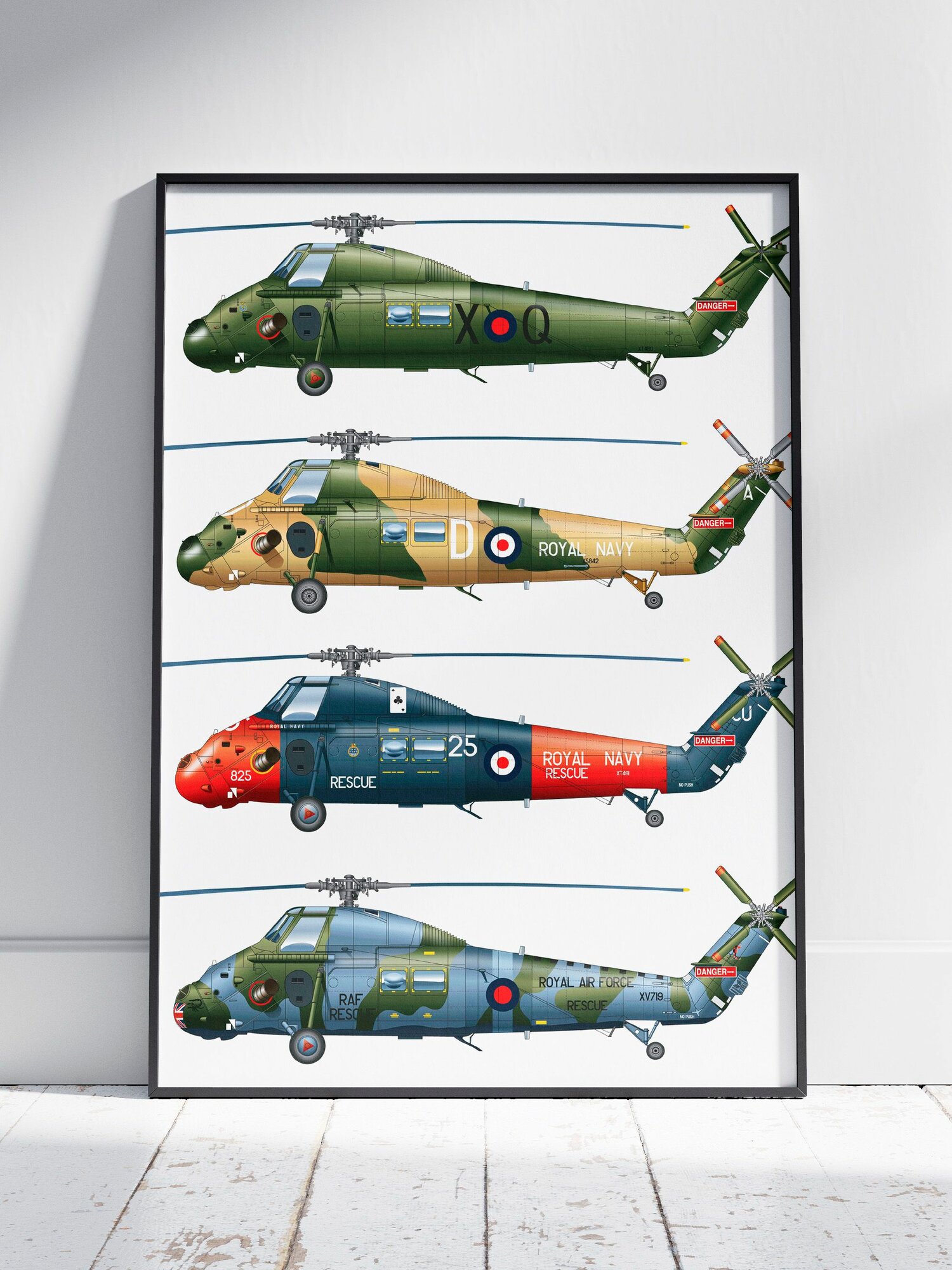 Плакат на стену для интерьера Транспорт и техника (Вертолёт Уэстленд - Helicopter Westland 2) - Постер по машине формата A4 (21x30 см)