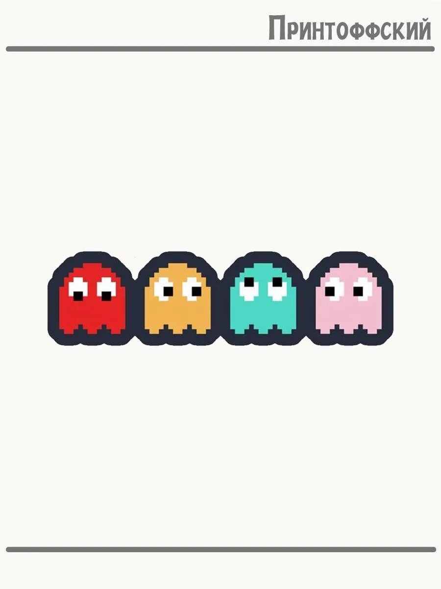 Термонаклейка для одежды и аксессуаров DTF-печать Pac Man