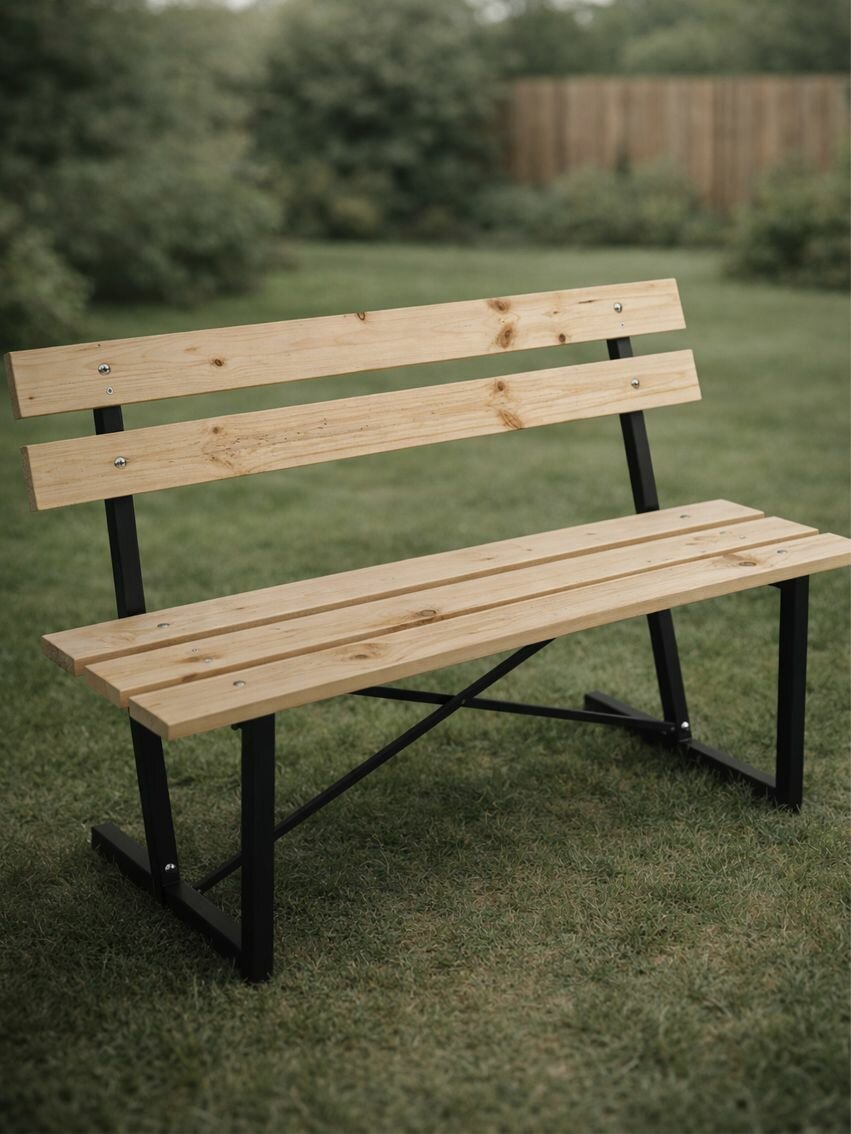 Скамейка садовая со спинкой