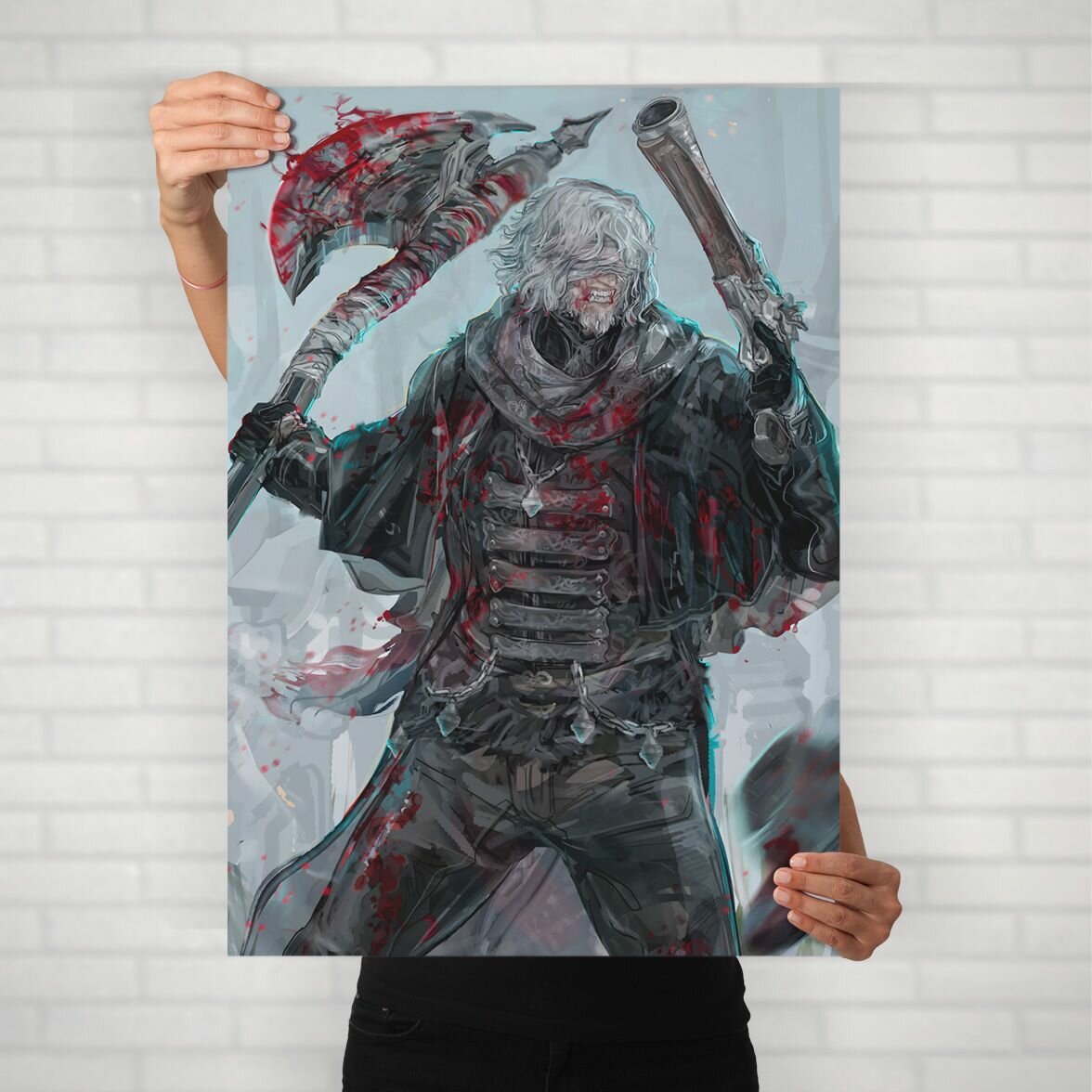 Плакат на стену для интерьера Бладборн (Отец Гаскойн 3) - Постер по игре Bloodborne формата А2 (42x60 см)