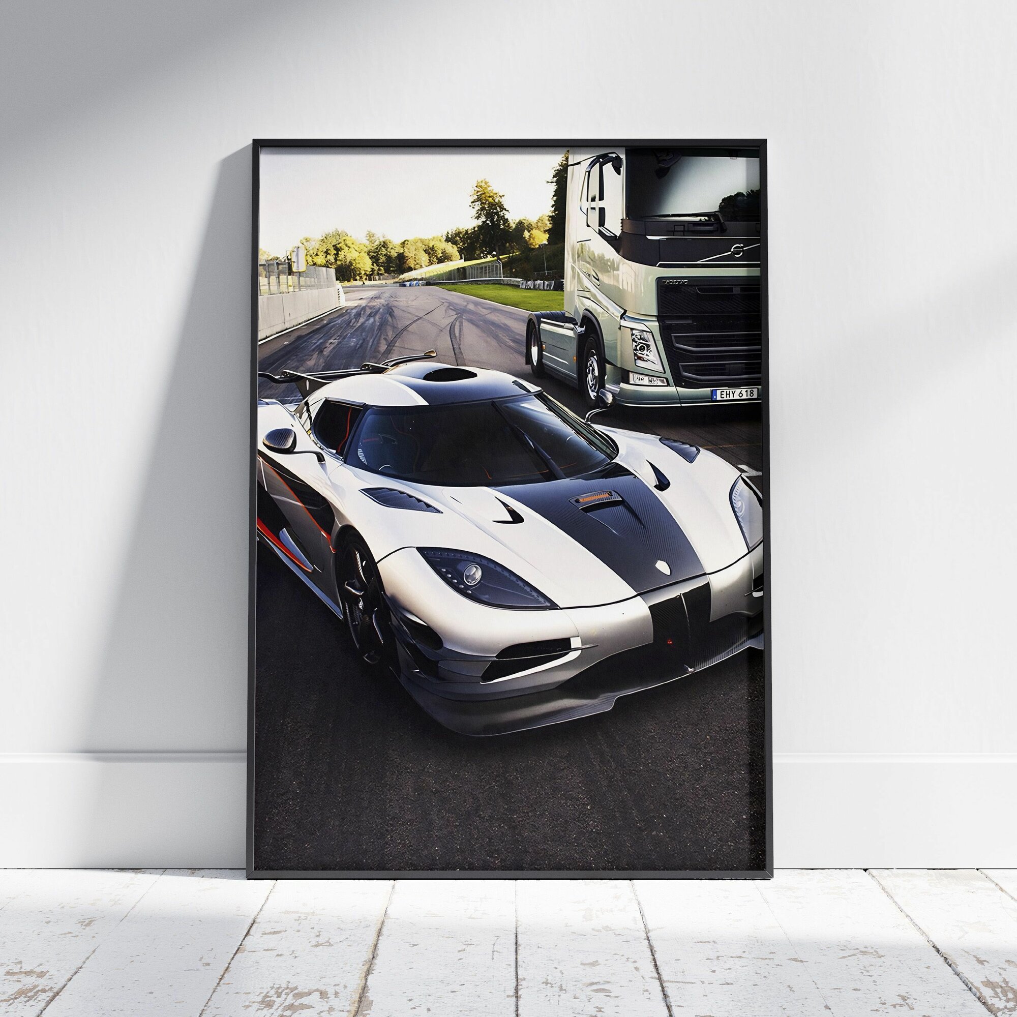 Плакат на стену для интерьера Спорткар (Koenigsegg Agera One 9) - Постер по спортивным гоночным машинам автомобилям формата А4 (21x30 см)