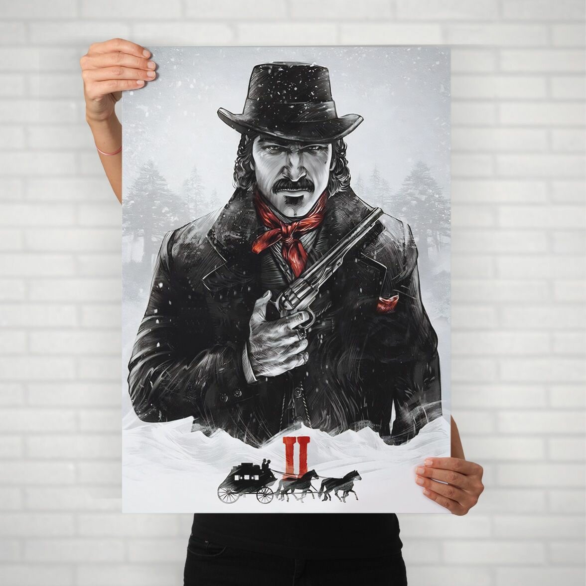 Плакат на стену для интерьера Red Dead Redemption 2 (Датч Ван Дер Линде 3) - Постер по игре формата А1 (60x84 см)
