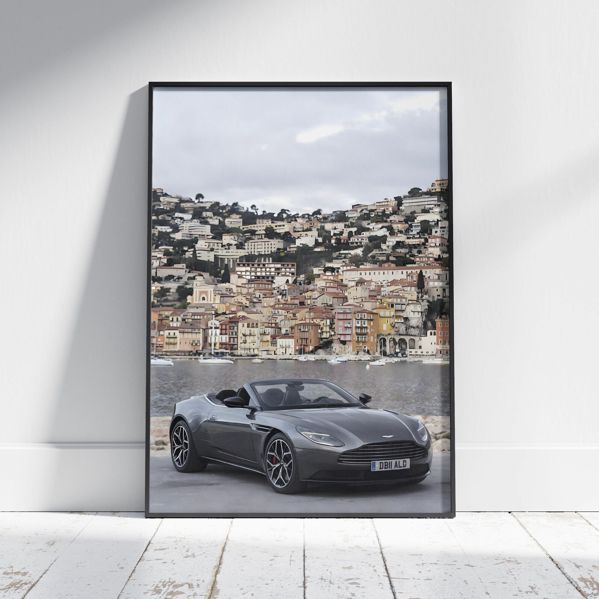 Плакат на стену для интерьера Кабриолет (Aston Martin DB12 Volante 1) - Постер по машинам родстерам с открытым верхом формата А4 (21x30 см)