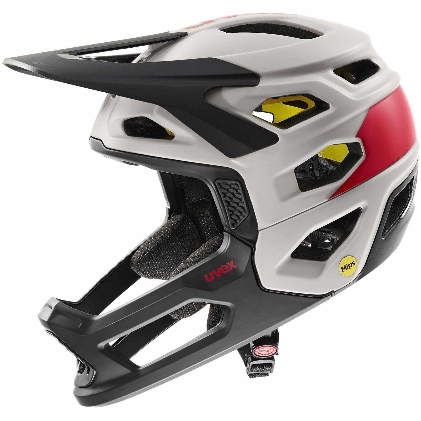 DECATHLON шлем защитный Uvex Revolt MIPS, бежевый/красный, размер 56-61 см