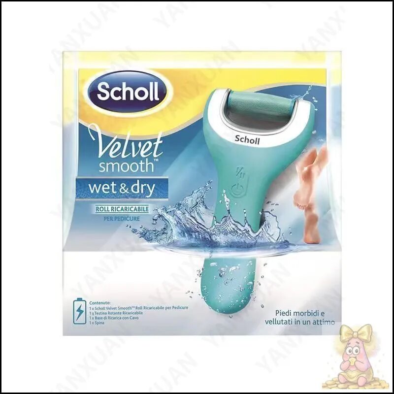 Аппарат для маникюра и педикюра Scholl Velvet Smooth Wet & Dry, Белый, голубой, от аккумулятора