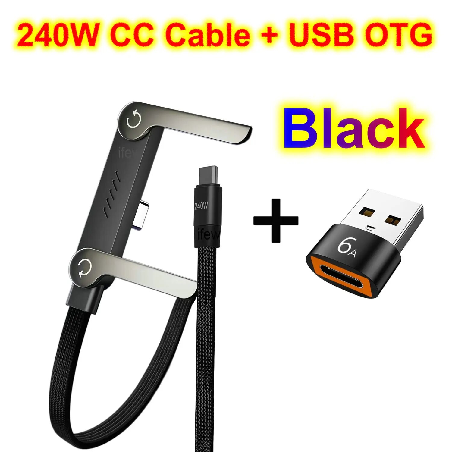 Складной зарядный кабель USB-C для мобильных устройств, плоский кабель-зарядка для 1.5m CC and USB