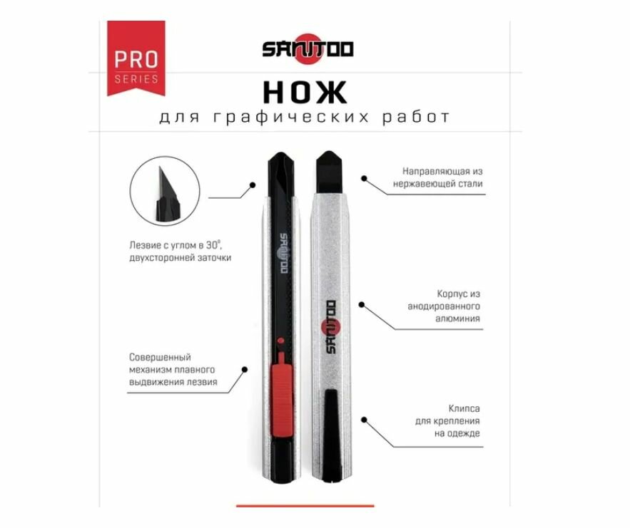 Нож Sanitoo PRO для графических работ 9мм 3100