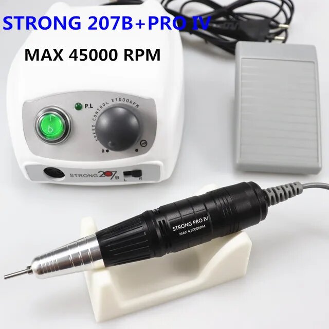 Электрическая дрель для маникюра Strong 207B+PRO, 45000 RPM, SAME AS PICTURE