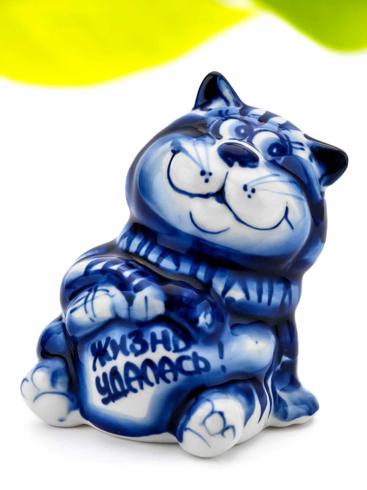 Фигурка коллекционная - Кот, Гжель, Фарфор, 10,0 см