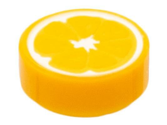 Деталь Lego 98138pb262 Tile, Round 1 x 1 with Orange Fruit Slice Pattern