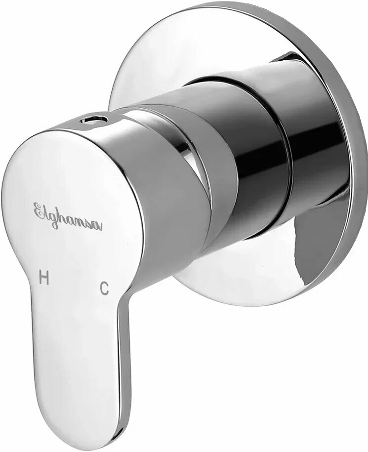 Встраиваемый смеситель для душа и ванны Elghansa Roundline Roundline 34R1183 С внутренней частью, латунный, рычажный, настенный, хром, глянцевый, с керамическим картриджем