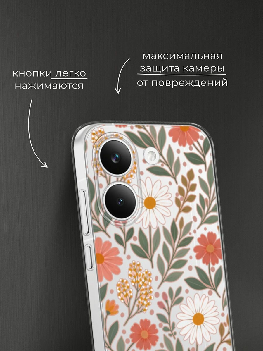 Чехол на Poco X8 Pro / Поко X8 Про с принтом Винтажные цвета, прозрачный — фото 1