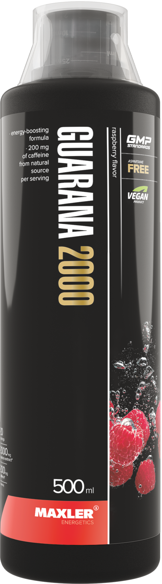 Предтренировочный комплекс Maxler Guarana 2000 Bottle (500 мл) малина