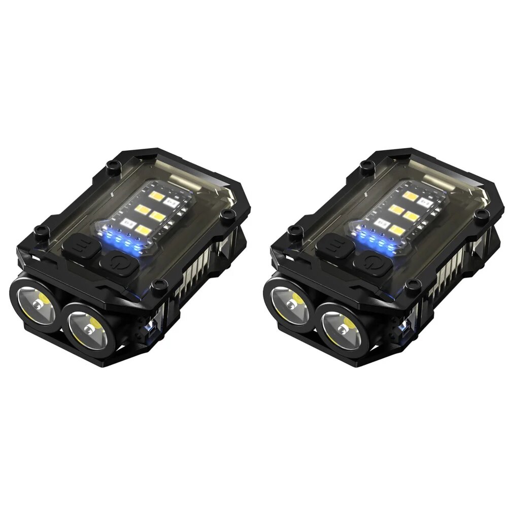 1/2 шт. USB-перезааряжаемый LED-фонарик Мини-ключевой фонарик Магнитный сверхяркий фонарик Портативный карманный фонарик-2 ШТ. черный