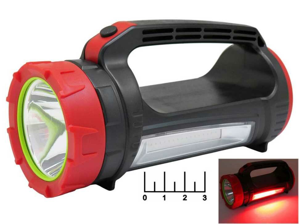 Фонарь 1+1 светодиод COB + красный аккумуляторный 3W+3W + Power Bank Эра PA-701 7 режимов