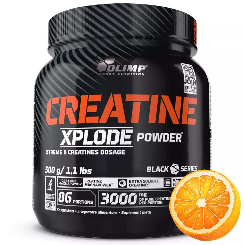 Креатиновый комплекс с таурином, порошок 500г со вкусом апельсина. Olimp Sport Nutrition Creatine Xplode Powder
