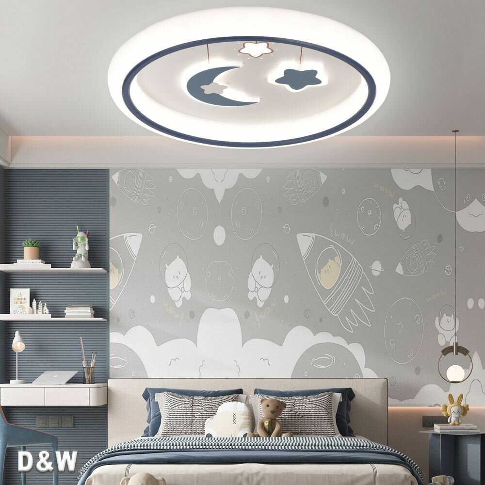 Люстра Потолочный светильник для детской комнаты led/6913/50cm/120Вт/Фантастическая звезда луна/Детский подарок