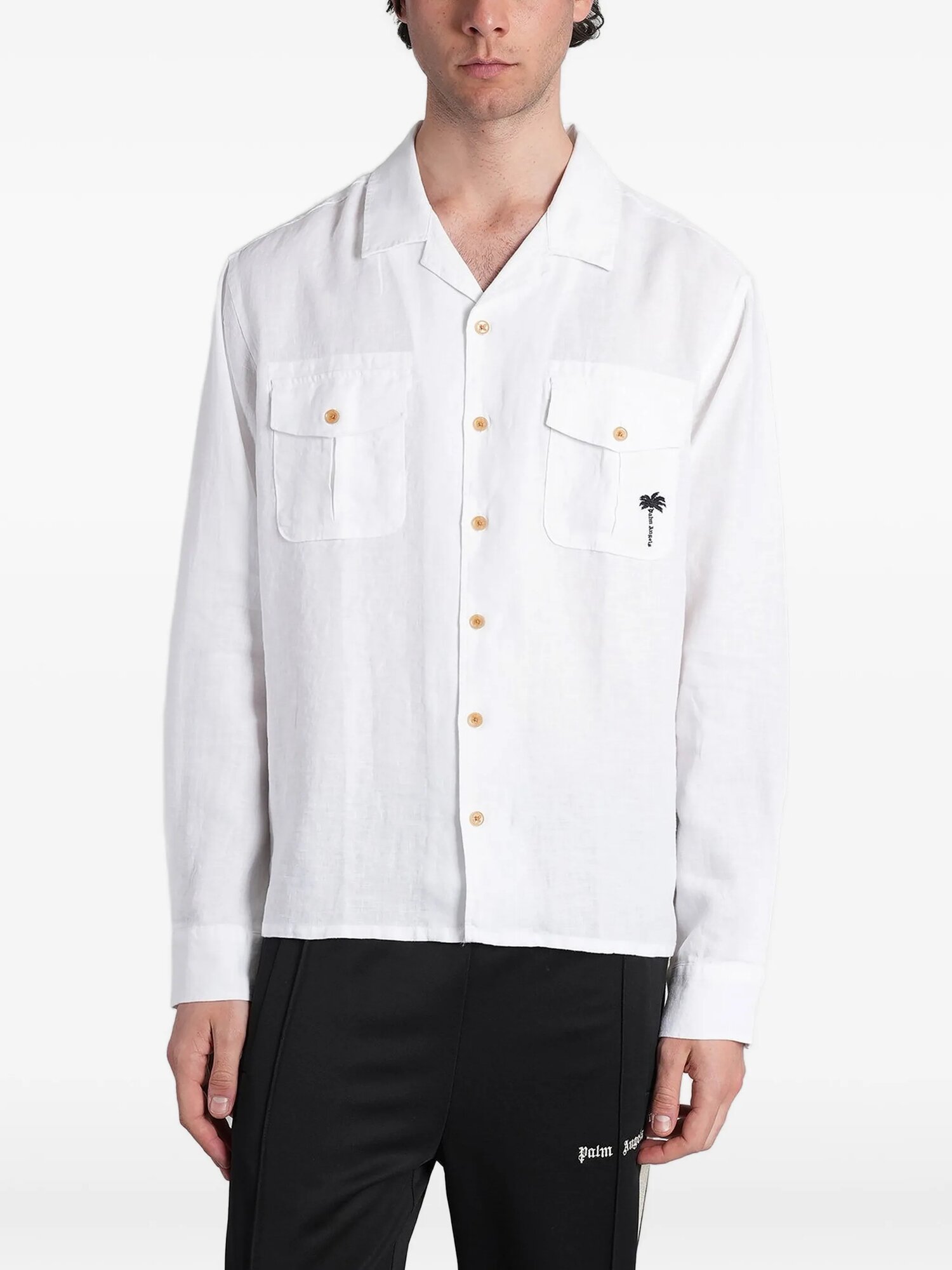 Рубашка Logo-embroidered flap-pocket shirt