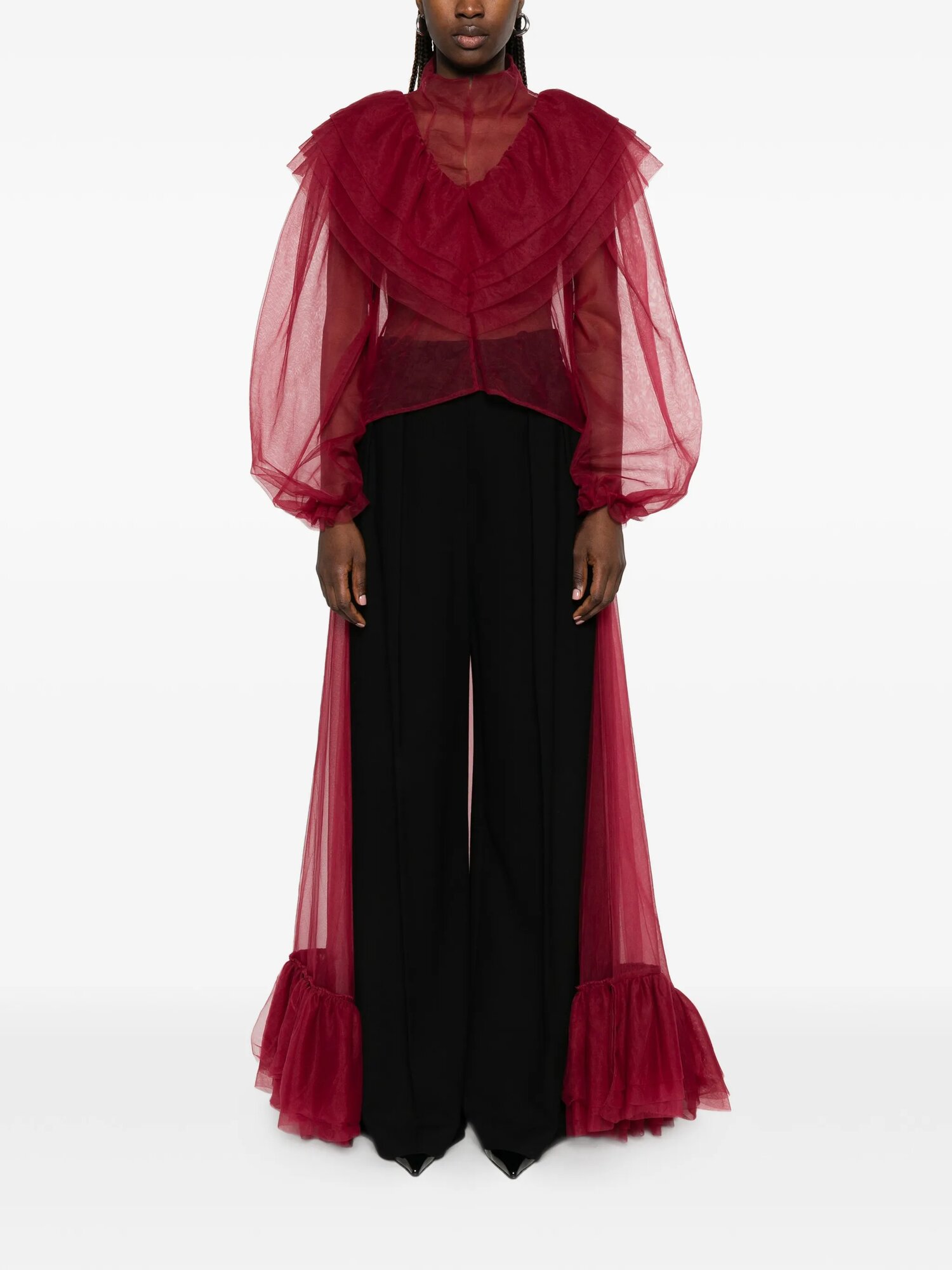 Блуза DUNESI Camilla ruffled blouse, размер 42, красный — фото 1