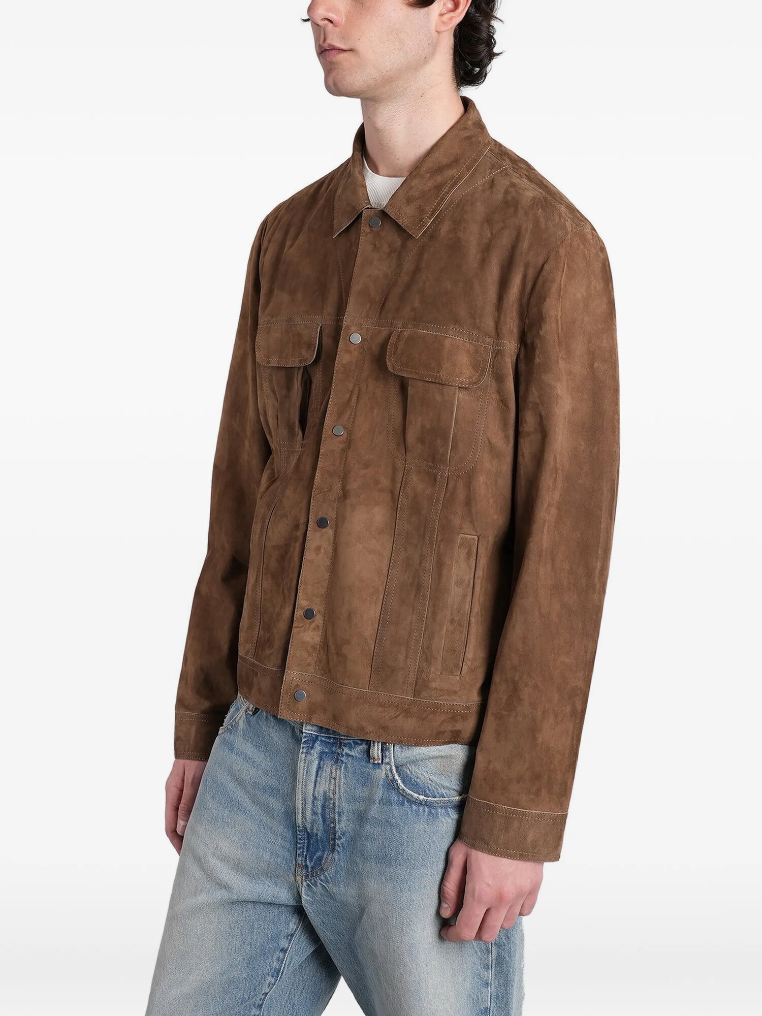 Куртка Salvatore Santoro Suede panelled jacket, размер 48, brown — фото 1