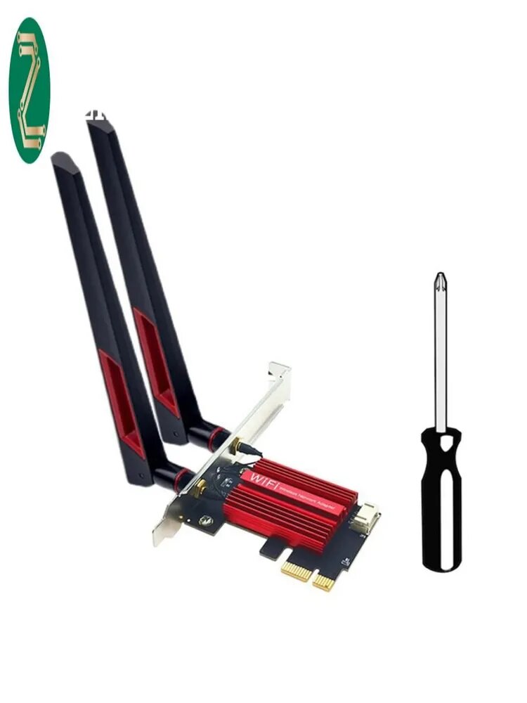 (S T N Z) Беспроводной сетевой адаптер WiFi 7 BE200 Pro PCie + антенна 10 дБ BT5.4, трехдиапазонный 2,4G/5G/6 ГГц WiFi-карта совместим с Win11