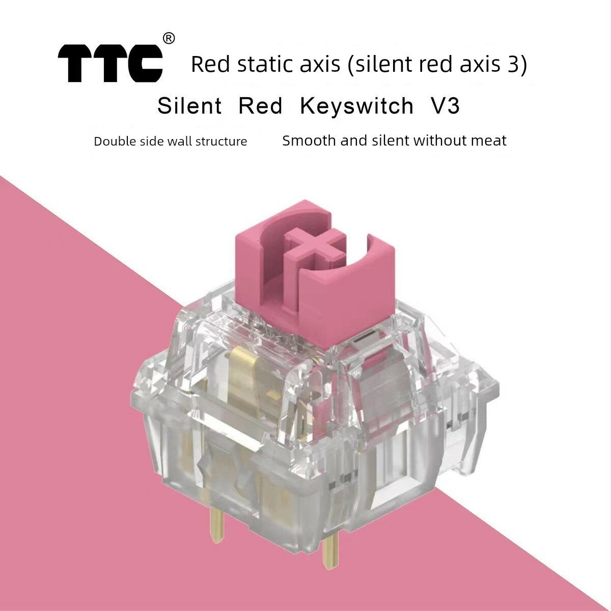 TTC Red Silent Механические Переключатели для Клавиатуры 100 шт. в Блочной Упаковке - Официальный Стандарт