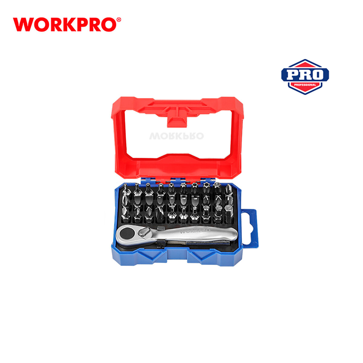Набор бит с мини-трещоткой Workpro, 1/4", 32 предмета