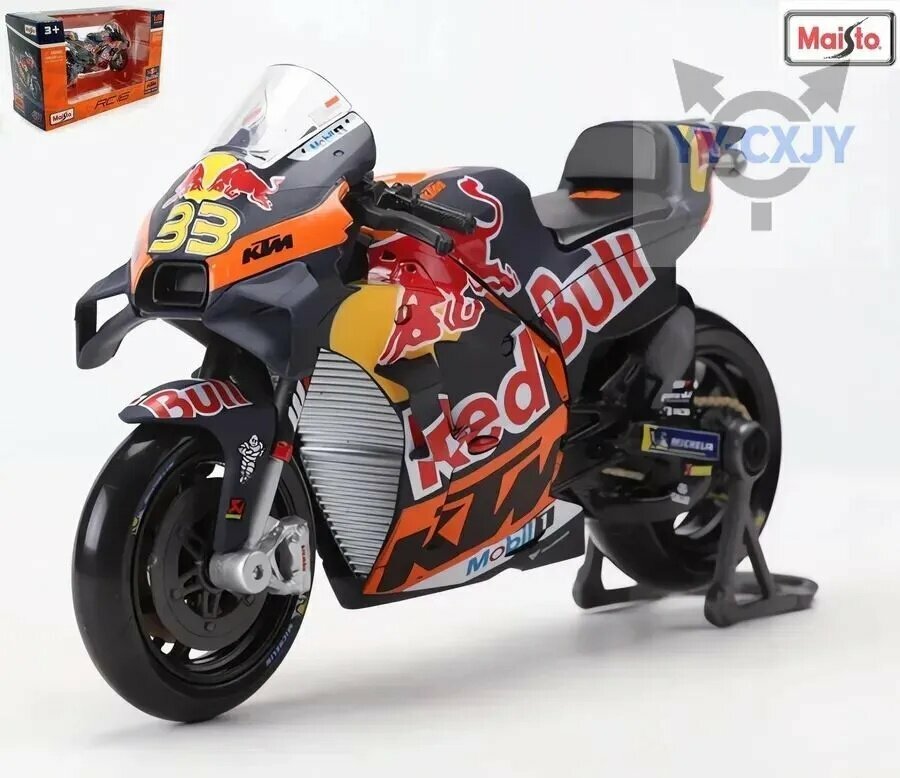 Коллекционная модель мотоцикла ". Серия MotoGP. KTM RC16 Factory Racing 2023/№33 Брэд Биндер (Масштаб 1:18)
