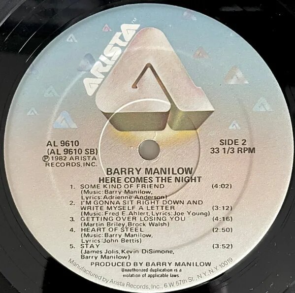 Barry Manilow - Here Comes The Night (USA) EX- — фото 1