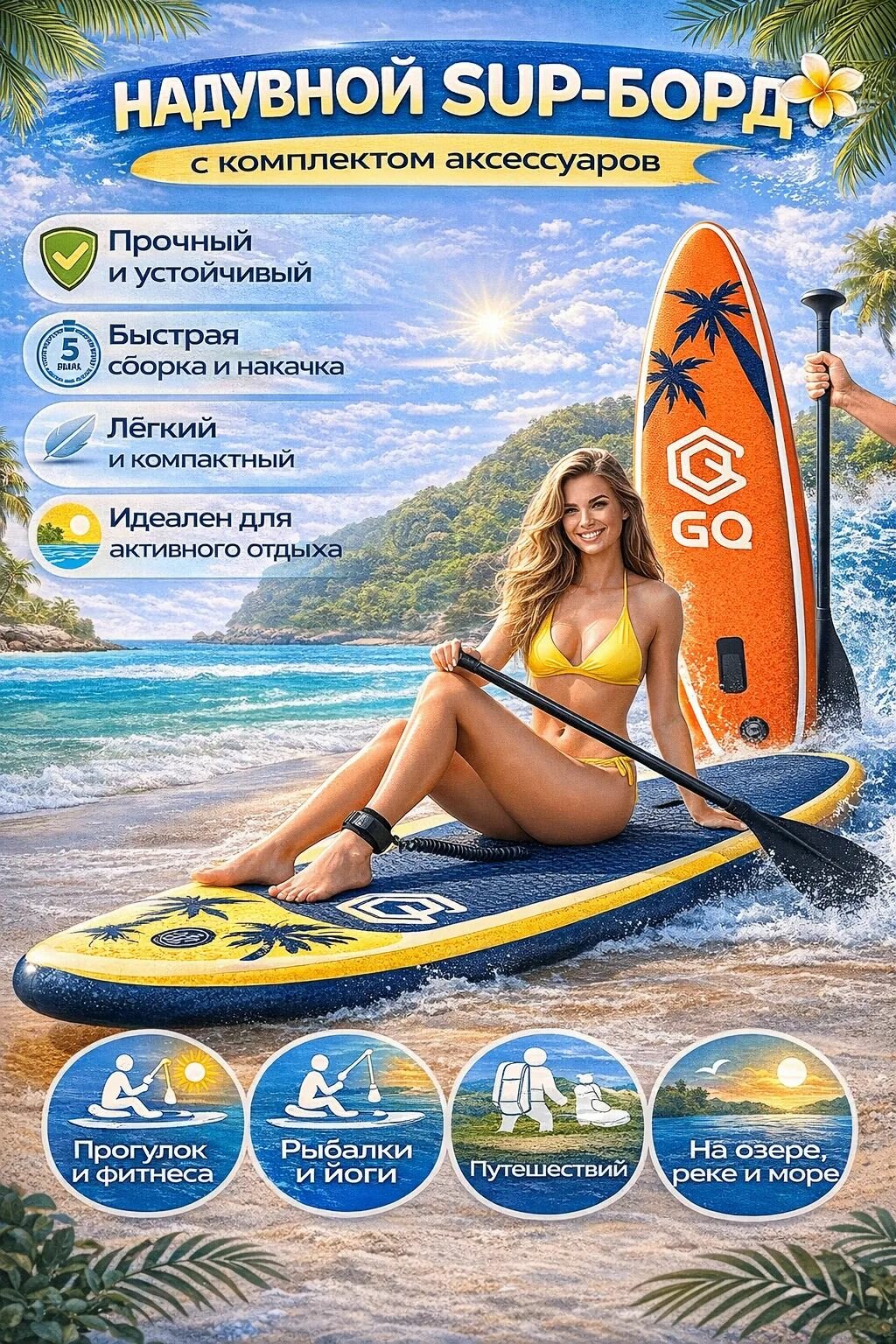 Сапборд надувной, SUP-доска