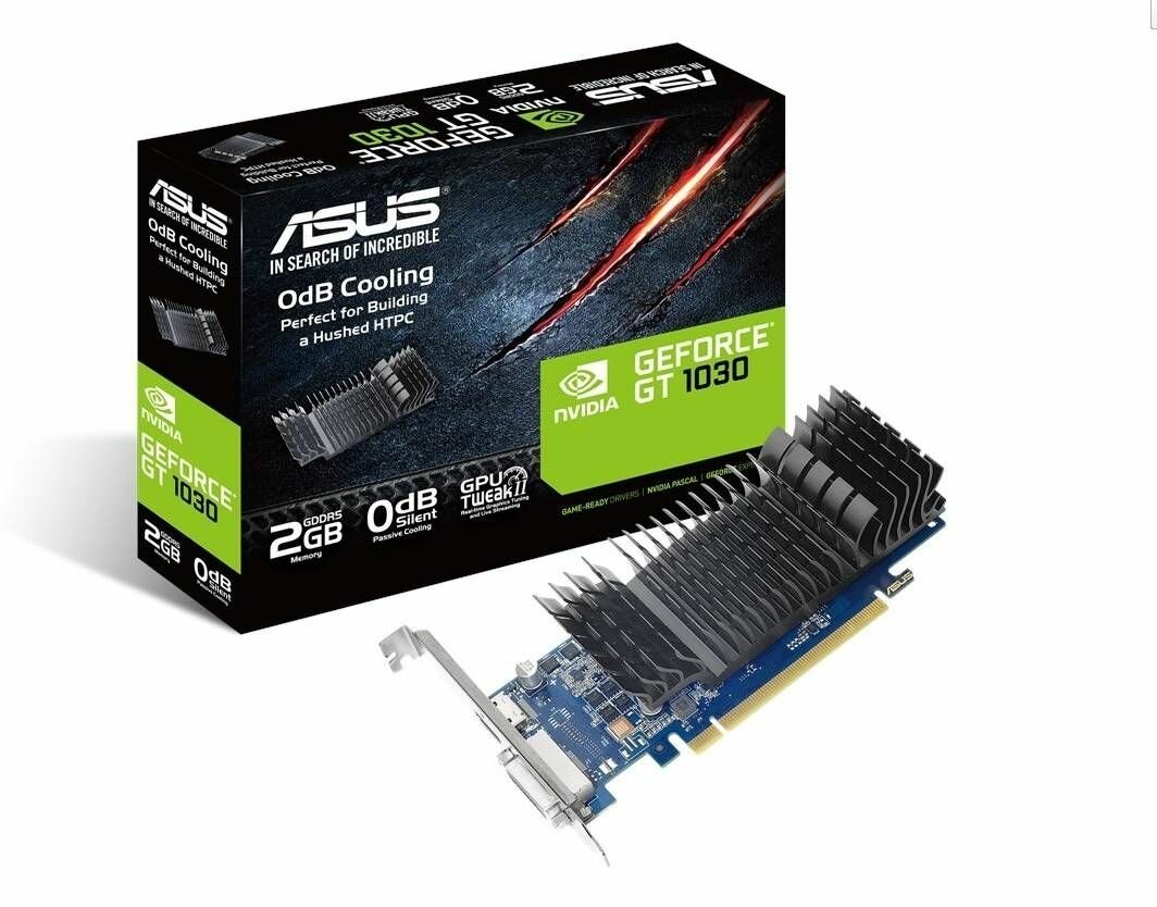 Видеокарта ASUS NVIDIA GT1030-SL-2G-BRK GT 1030 2048Mb 64 GDDR5 (90YV0AT0-M0NA00)