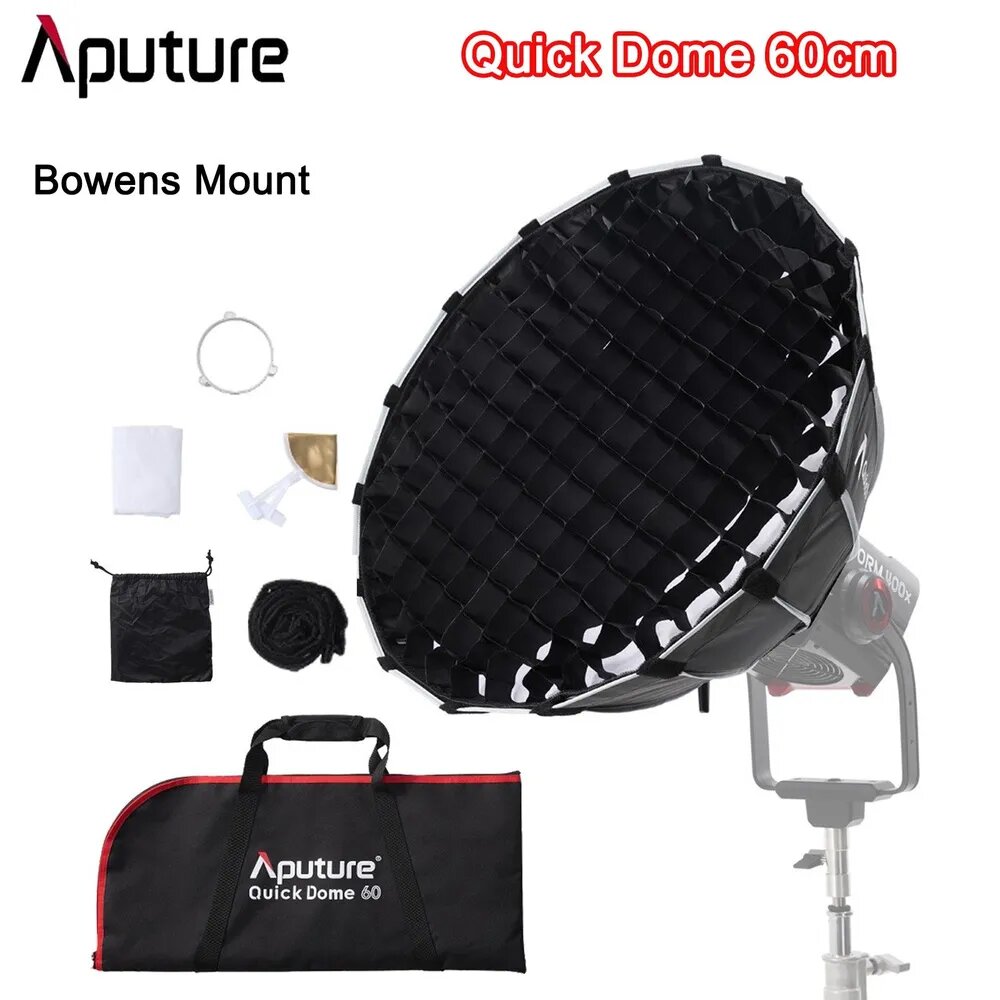Быстросъемный купольный софтбокс Aputure Quick Dome 60 см с креплением Bowens, быстронастраиваемые элементы управления освещением, модификаторы для Aputure Storm 700X 400X 80c
