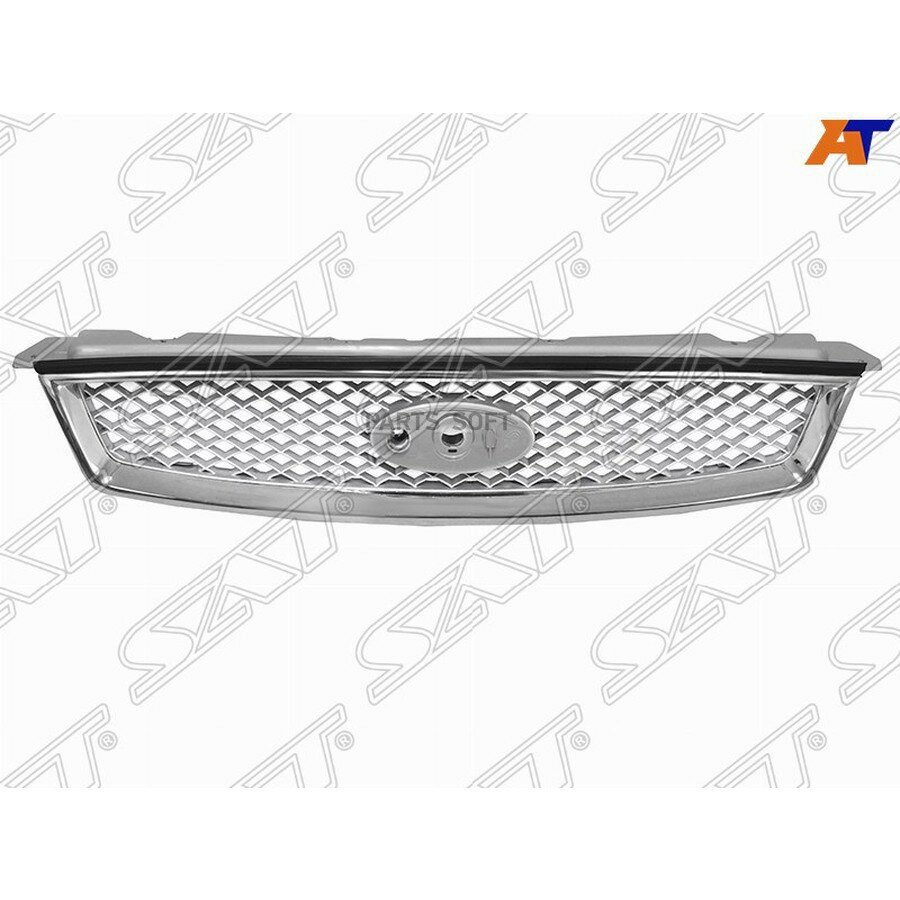 Решетка радиатора Ford Focus 04-08 (с хром молдингом) от официального дистрибьютора, SAT, артикул STFDA50930